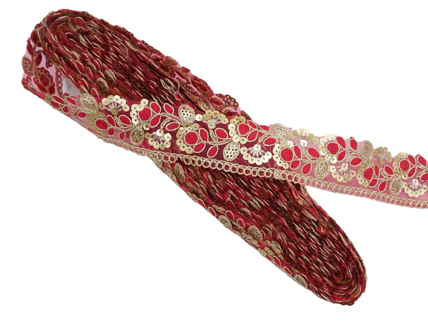 Golden Rani Sitara Embroidery Work 9 Meter Roll Lace