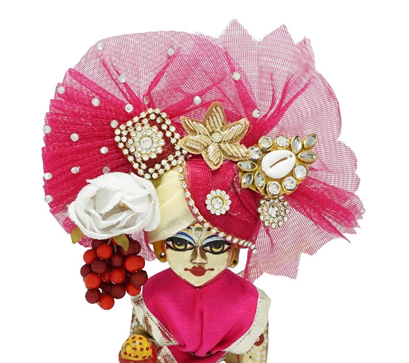 Designer Beige & Rani Stone Patch Work Pugdi