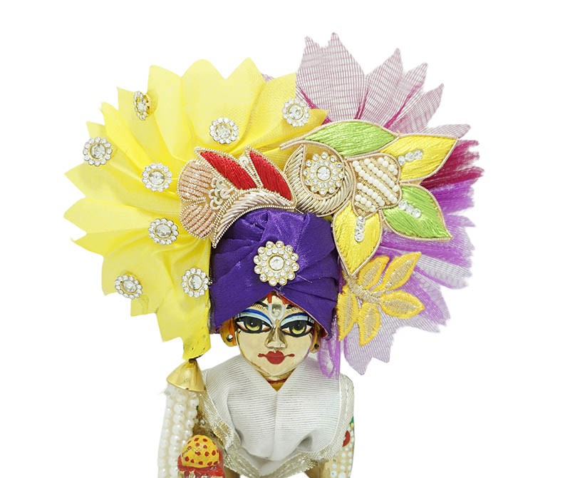 Designer Purple Multi Frill Stone Patch Work Pugdi