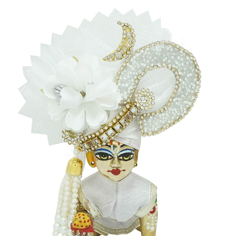Designer White Heavy Stone Patch Work Pugdi